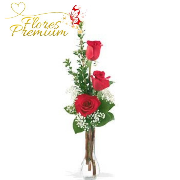 FLORERO DE 3 ROSAS IMPORTADAS – Flores Premium